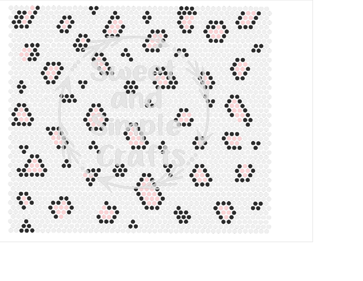 White and Pink Leopard Rhinestone Template SS20 – Sweet and Simple Crafts